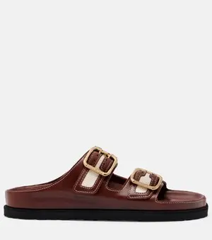 BIRKENSTOCK Arizona Leather And Canvas Sandals - Brown