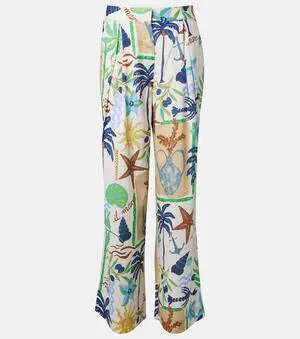 Velvet By Graham & Spencer Trixie Cotton Poplin Wide-leg Pants - Multicoloured