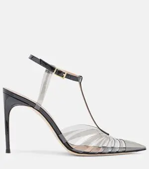 MALONE SOULIERS Jilia Leather-trimmed Pvc Slingback Pumps