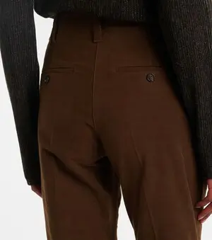 Brunello Cucinelli Cropped Cotton Flared Pants In Cacao