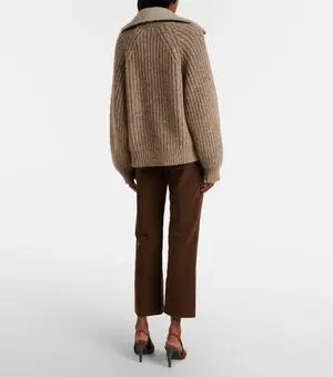 Brunello Cucinelli Cropped Cotton Flared Pants In Cacao