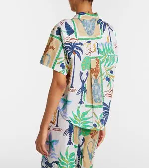 Velvet By Graham & Spencer Marnie Printed Cotton Poplin Shirt