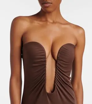 ADRIANA DEGREAS Strapless Maxi Dress