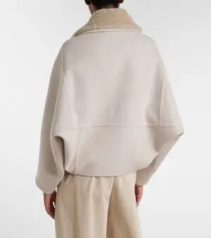 Brunello Cucinelli Shearling-trimmed Wool And Cashmere Jacket