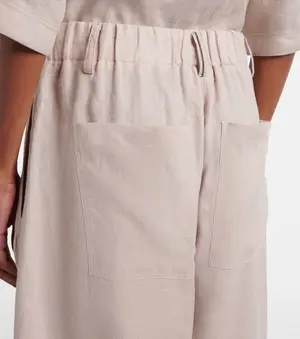Brunello Cucinelli Linen Wide-leg Pants