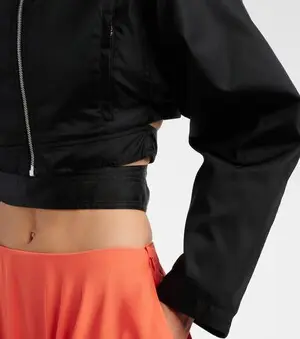 Alaïa Cropped Belted Taffeta Jacket