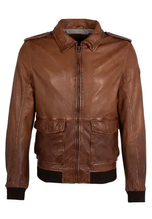 Mauritius Dawson Cf Leather Jacket Golden - Brown