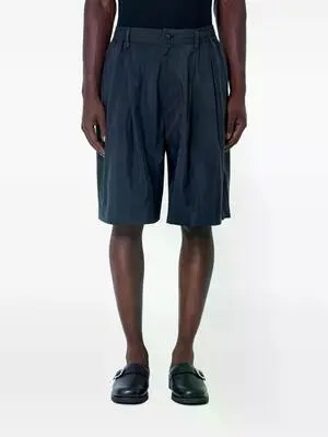 SSSTEIN Pleated Elasticated-waistband Shorts - Black