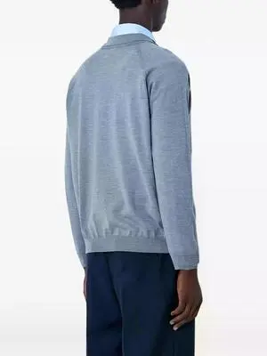 Miu Miu V-neck Wool Sweater With Logo Embroidery