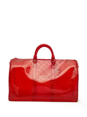 LOUIS VUITTON Keepall Bandoulière Monogram Holdall Bag - Red