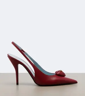 Valentino Garavani Leather Slingback Pumps - Red