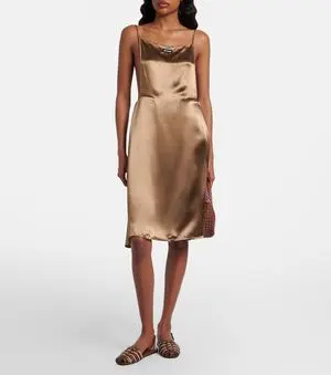 Miu Miu Open-back Satin Minidress