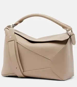 Loewe Puzzle Edge Medium Leather Top-handle Bag - Grey
