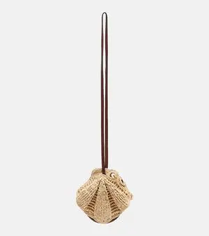 Chloé Shell Embellished Raffia Bag Charm