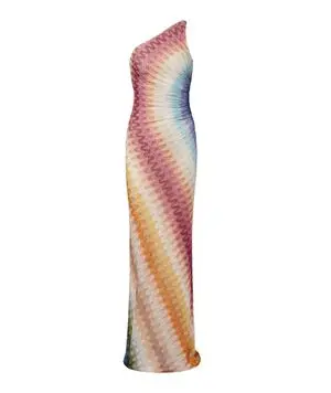 Missoni One-shoulder Gathered Maxi Dress - Multicoloured