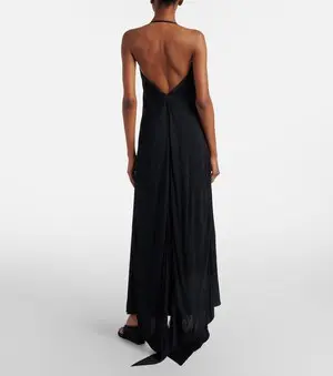 Alaïa Draped Jersey Maxi Dress