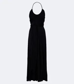 Alaïa Draped Maxi Dress - Black