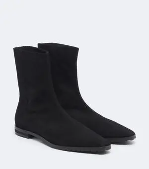 AQUAZZURA Saint Honoré Suede Ankle Boots - Black