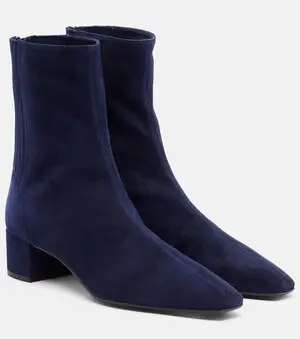 AQUAZZURA Saint Honoré Suede Ankle Boots - Blue