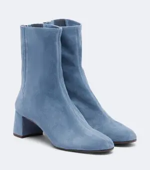 AQUAZZURA Saint Honoré Suede Ankle Boots - Blue