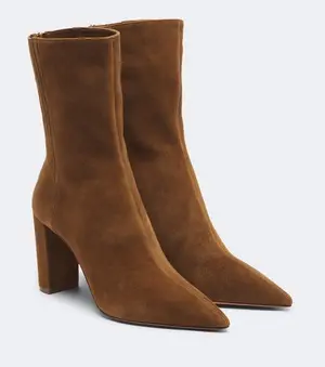 AQUAZZURA Saint Honoré Suede Ankle Boots - Brown
