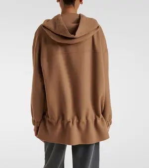 Max Mara Hooded Virgin Wool Jacket - Brown