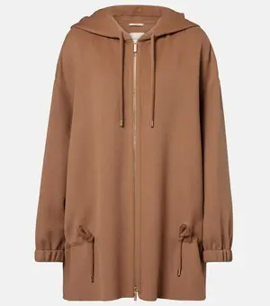 Max Mara Hooded Virgin Wool Jacket - Brown