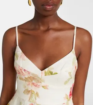 Zimmermann Lucky Picnic Floral Linen Minidress