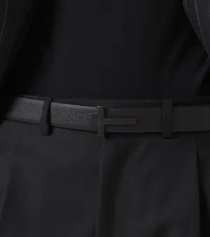 TOM FORD T Icon Leather Belt - Black