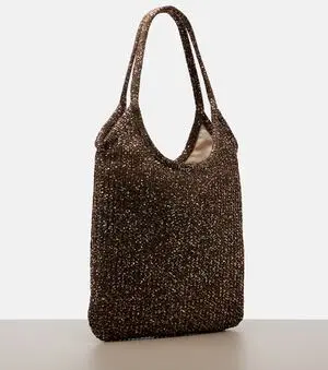 Miu Miu Ivy Sequined Mesh Shopper
