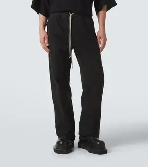 Rick Owens Dietrich Cotton Wide-leg Pants - Black