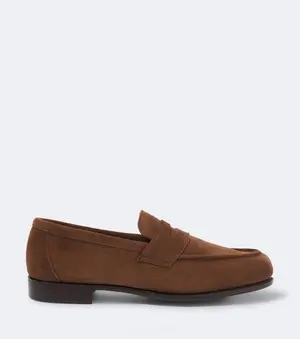 George Cleverley Suede Penny Loafers