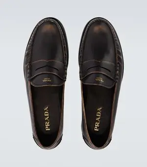 Prada Leather Penny Loafers