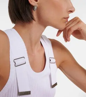 Loewe Anagram Hoop Earrings - Silver