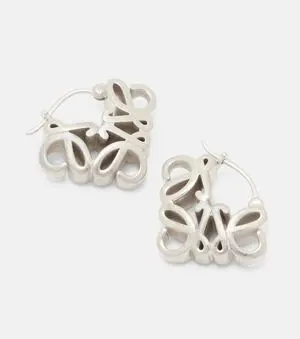 Loewe Anagram Hoop Earrings - Silver