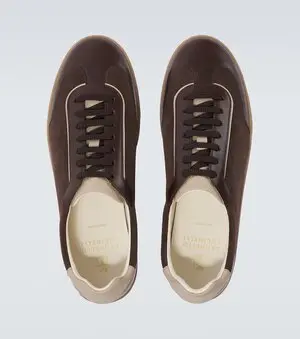 Brunello Cucinelli Leather-trimmed Suede Sneakers