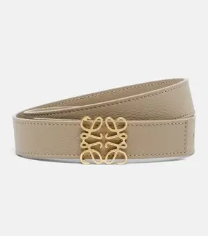 Loewe Anagram Bombe Leather Belt - Beige
