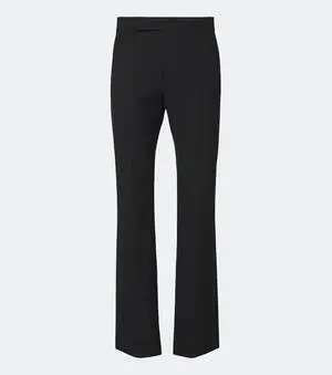 TOM FORD Wool Straight Leg Trousers - Black