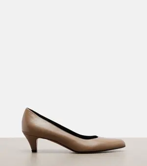 THE ROW Ornella Leather Almond Toe Pumps