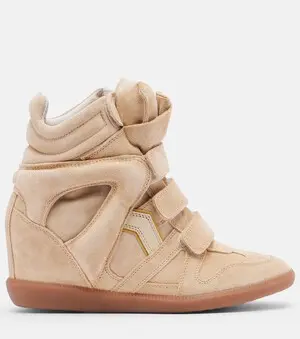 Isabel Marant Étoile Bekett Suede Wedge Sneakers - Beige