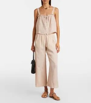 Velvet By Graham & Spencer Izzie Linen Top - Pink