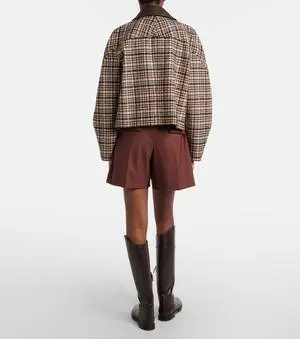Brunello Cucinelli Monili Pleated Wool-blend Shorts