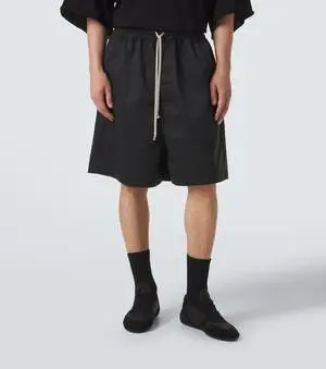 Rick Owens Faun Faille Bermuda Shorts In /grizzly