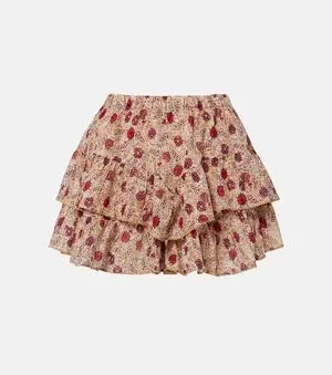 MARANT ETOILE Marant Etoile Jocadia Floral Ruffled Cotton Shorts