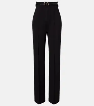 Sportmax Belted Crêpe Straight Pants