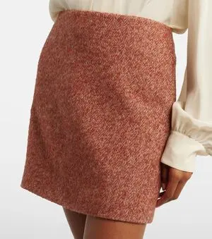 BLAZÉ MILANO Herringbone Wool Miniskirt
