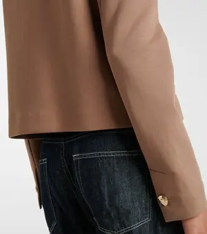 Max Mara Cotton-blend Cropped Jacket - Brown