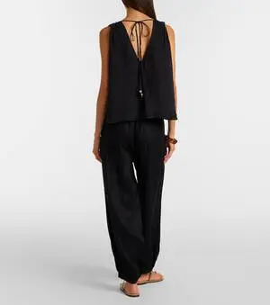 Velvet By Graham & Spencer Camber Linen Balloon Pants - Black