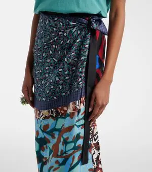 Dries Van Noten Printed Silk Wrap Skirt - Multicoloured