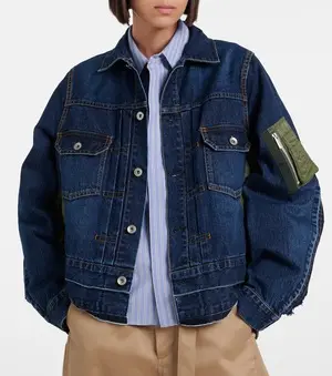 Sacai Denim Bomber Jacket - Blue